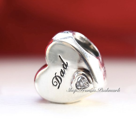 Pandora | Jewelry | Pandora Dads Love Silver Charm Clear Cz 79645 ...